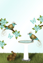 Rabbit Birdbath Free Stock Photo - Public Domain Pictures