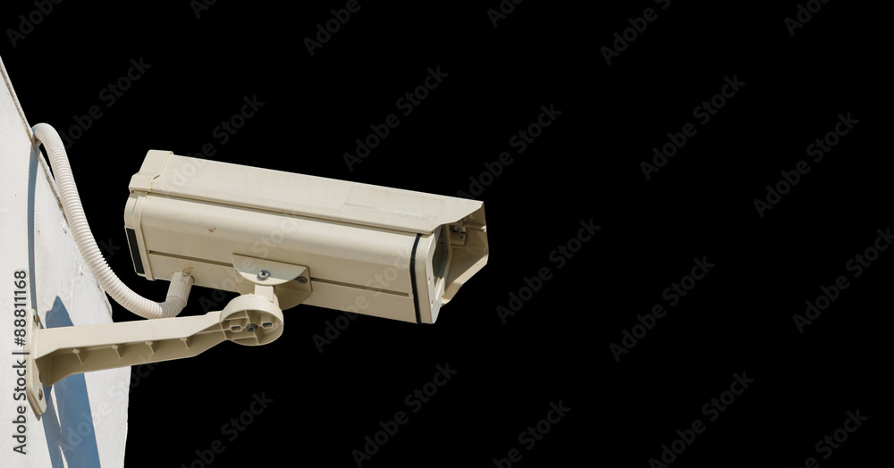 CCTV on building on back background Stock Photo | Adobe Stock
