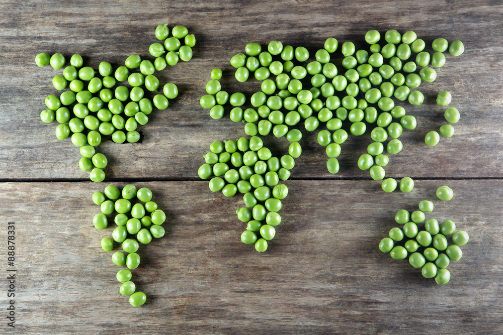 world map made form peas Stock Photo | Adobe Stock