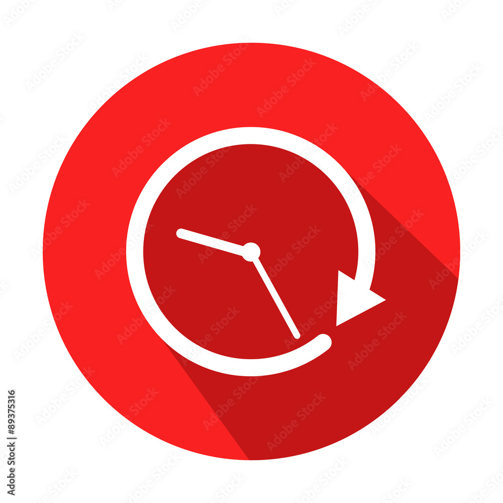 Icono redondo horario con sombra rojo Stock Illustration | Adobe Stock