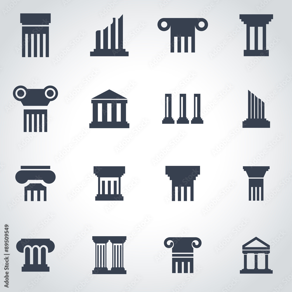 Vector black column icon set Stock Vector | Adobe Stock