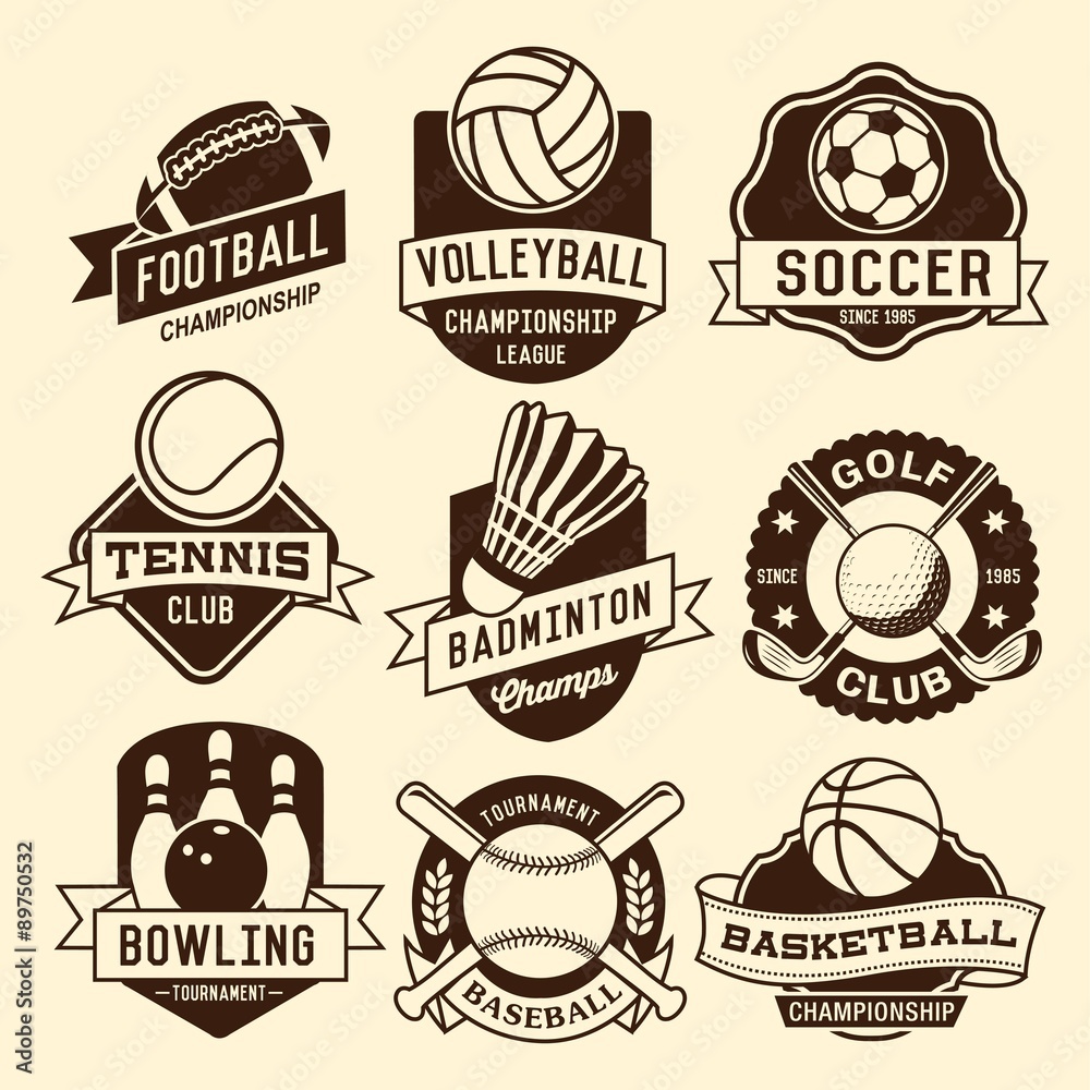 Sport logotypes set. Sport design elements, logos, badges, labels ...