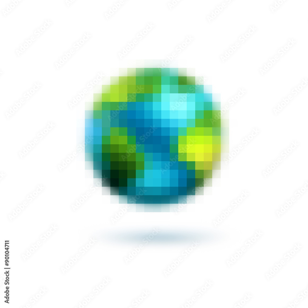 Pixel art world Stock Illustration | Adobe Stock