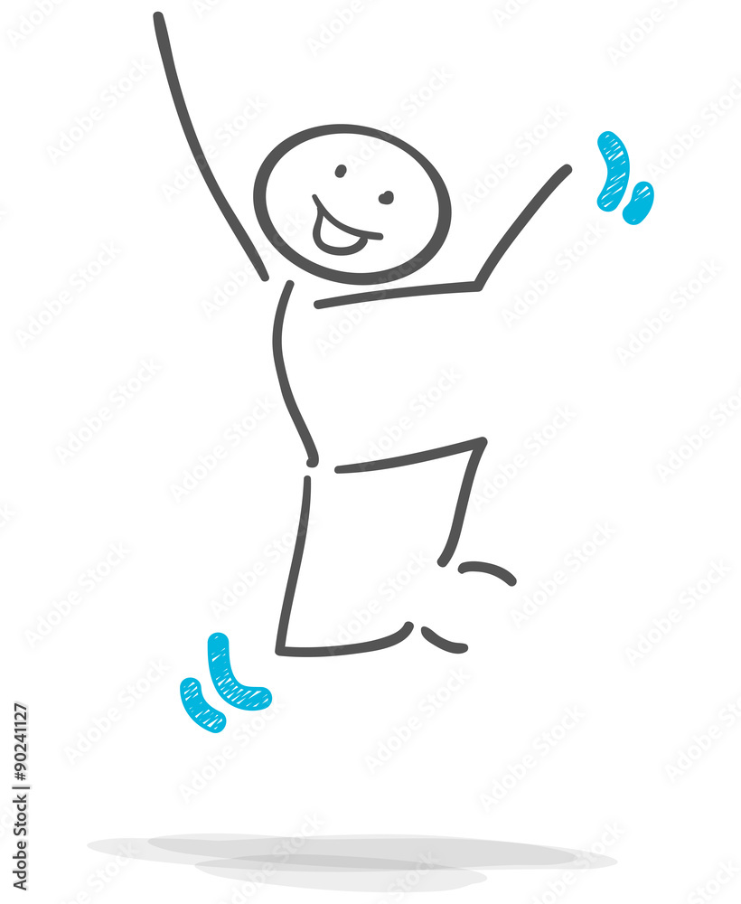 stickman happy success Stock Vector | Adobe Stock
