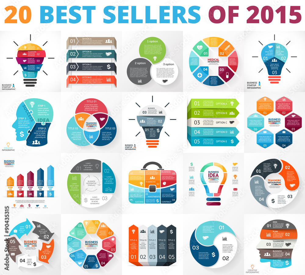 Creative vector arrows infographics set, diagrams, graphs Stock Vector ...