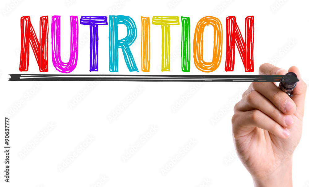 Hand with marker writing the word Nutrition Stock Photo | Adobe Stock