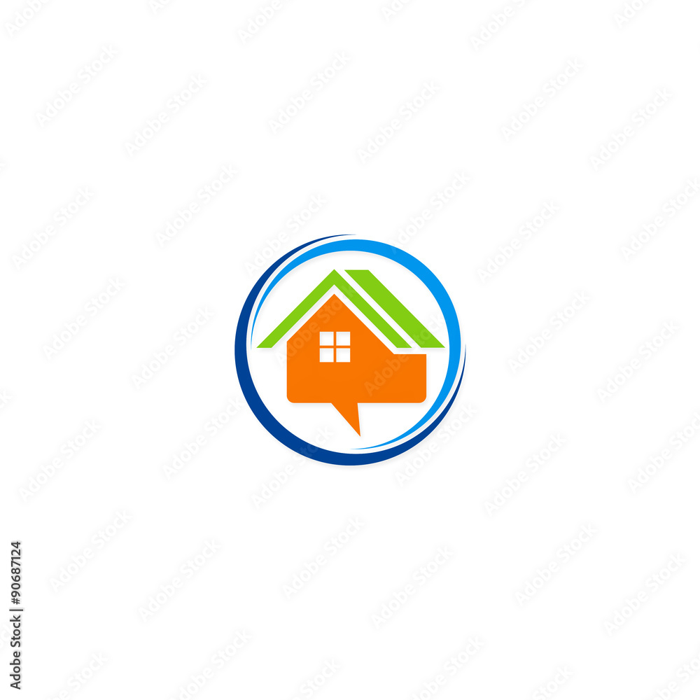 house communication icon vector logo Stock Vector | Adobe Stock