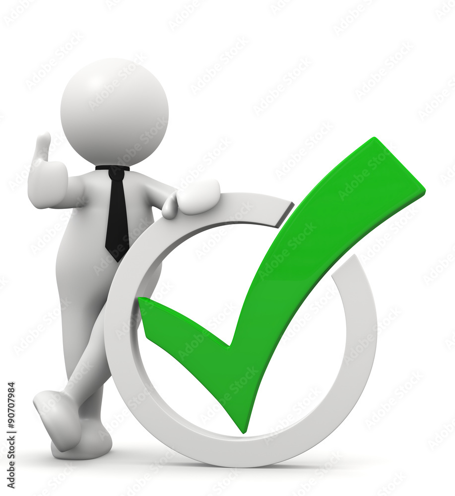 Stock-Illustration „omino 3d ok con spunta“ | Adobe Stock