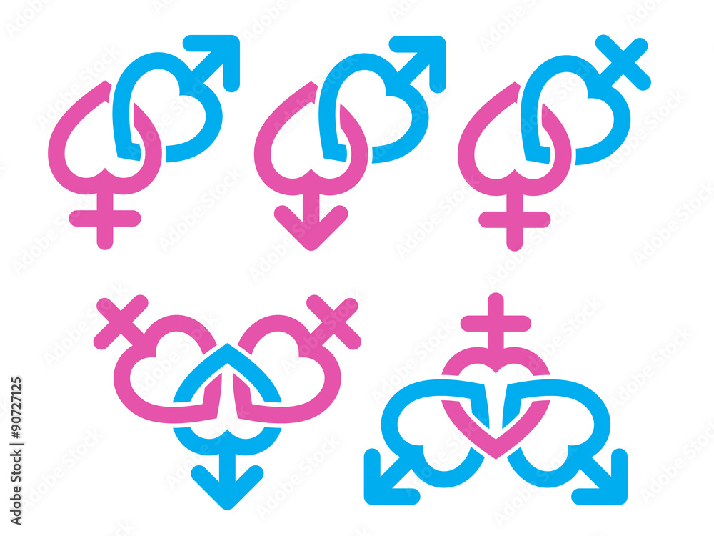 Gender symbol : Male and female symbols combination Stock Vector ...