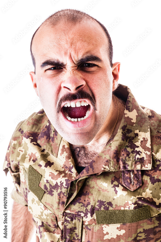 Foto de Stock Shouting soldier | Adobe Stock