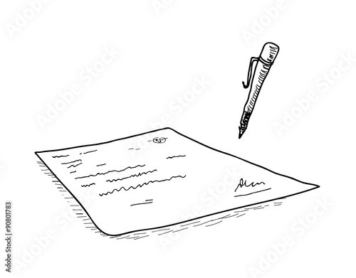 Contract Signing Doodle, a hand drawn vector doodle illustration of a ... Contract Signing Doodle, a hand drawn vector doodle illustration of a ...