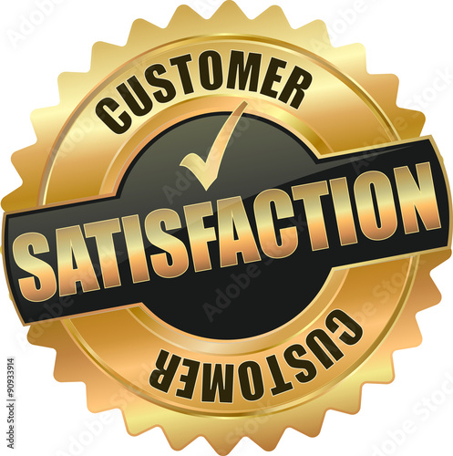 golden customer satisfaction sign vector de Stock | Adobe Stock