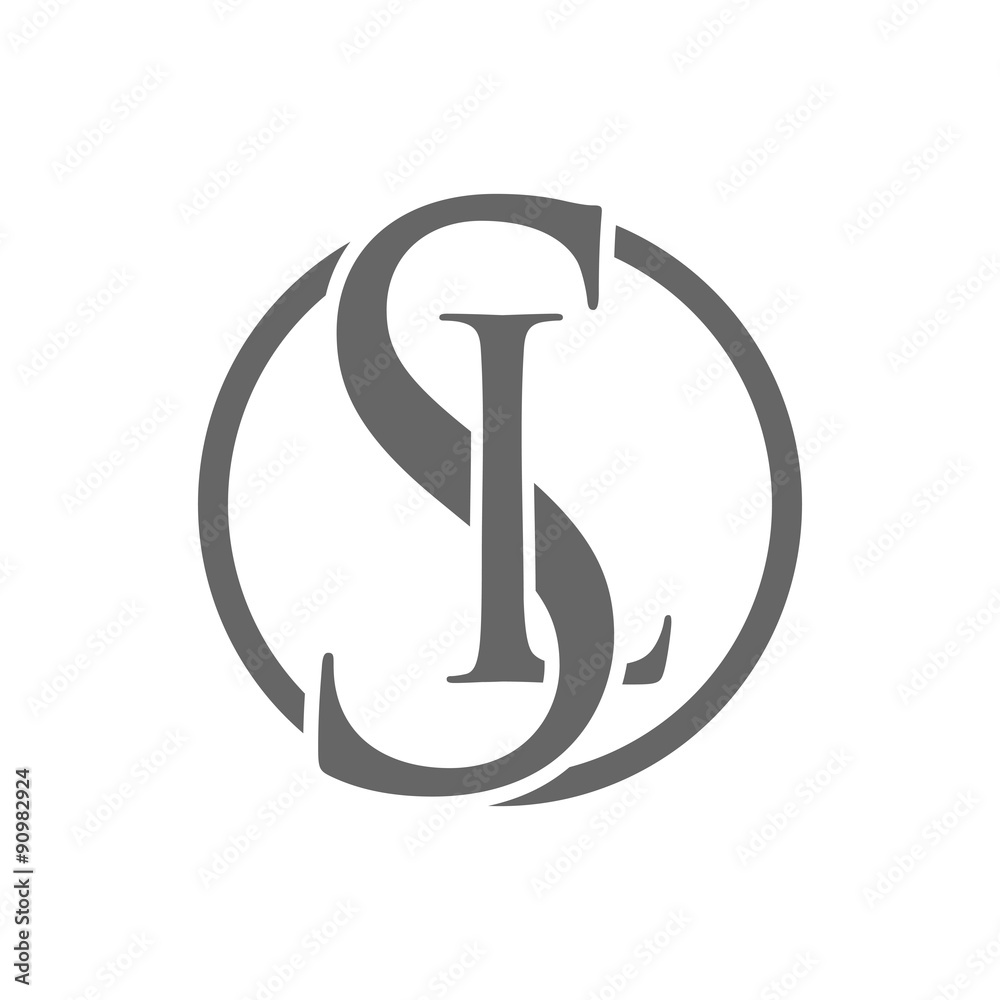 SL Circle Letter Mark Logo Stock Vector | Adobe Stock