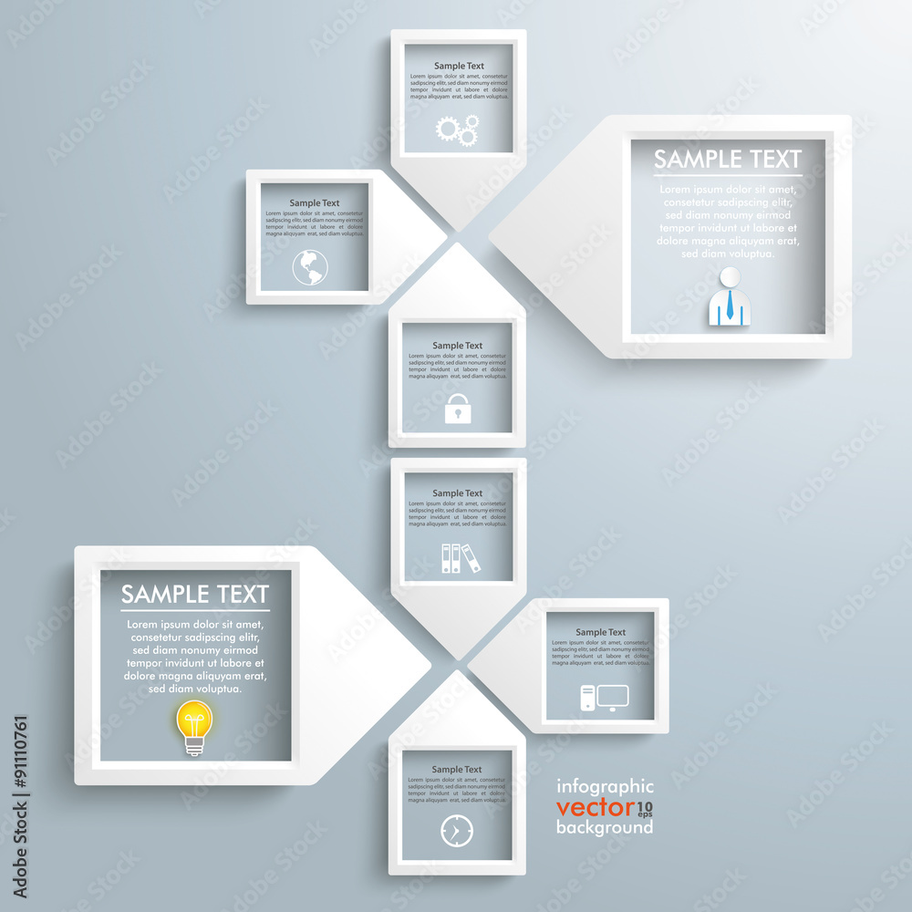 Paper Arrow Frames Solution Infographic Timeline Stock Vector | Adobe Stock