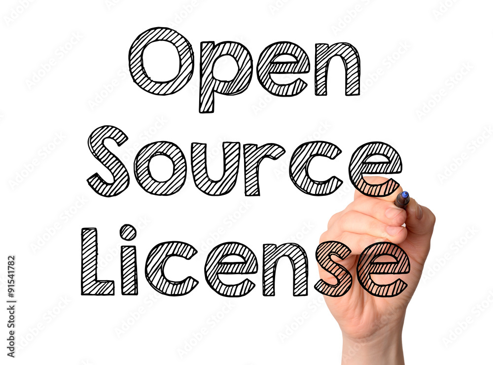 Open source license handwritten on white background Stock Photo | Adobe ...