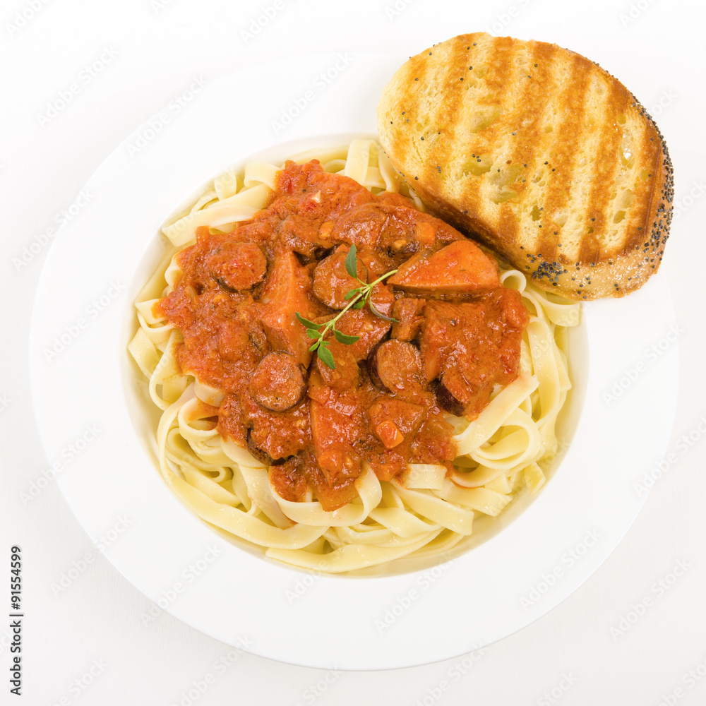 Szekely Gulyas - Hungarian goulash with pork sausage and sour cream on ...
