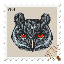 Vintage Owl Stamp Free Stock Photo - Public Domain Pictures