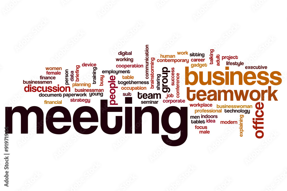 Meeting word cloud concept Stock Illustration | Adobe Stock