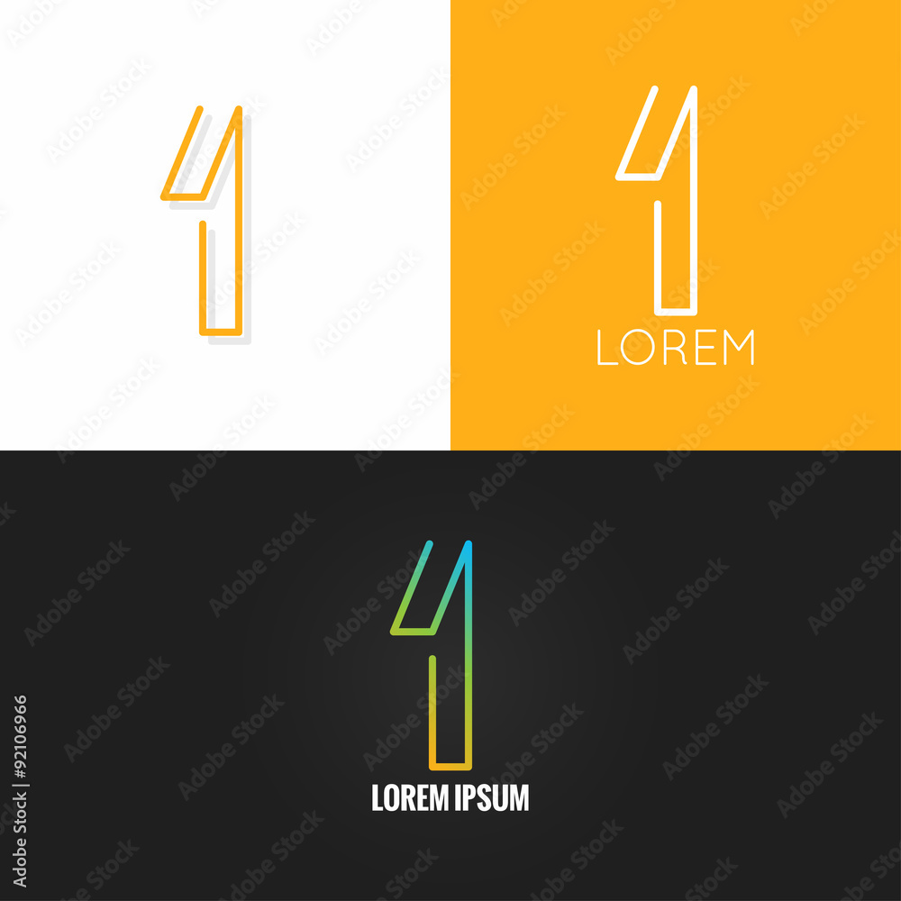 number one 1 logo design icon set background Stock Vector | Adobe Stock
