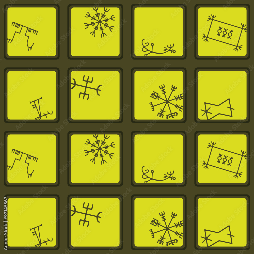 Seamless background with mascots of Scandinavian warriors for your ...