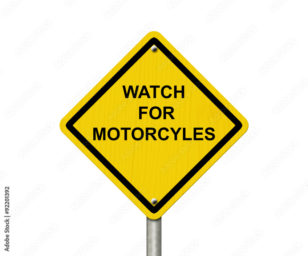 Watch for Motorcycles Warning Sign Stock Illustration | Adobe Stock