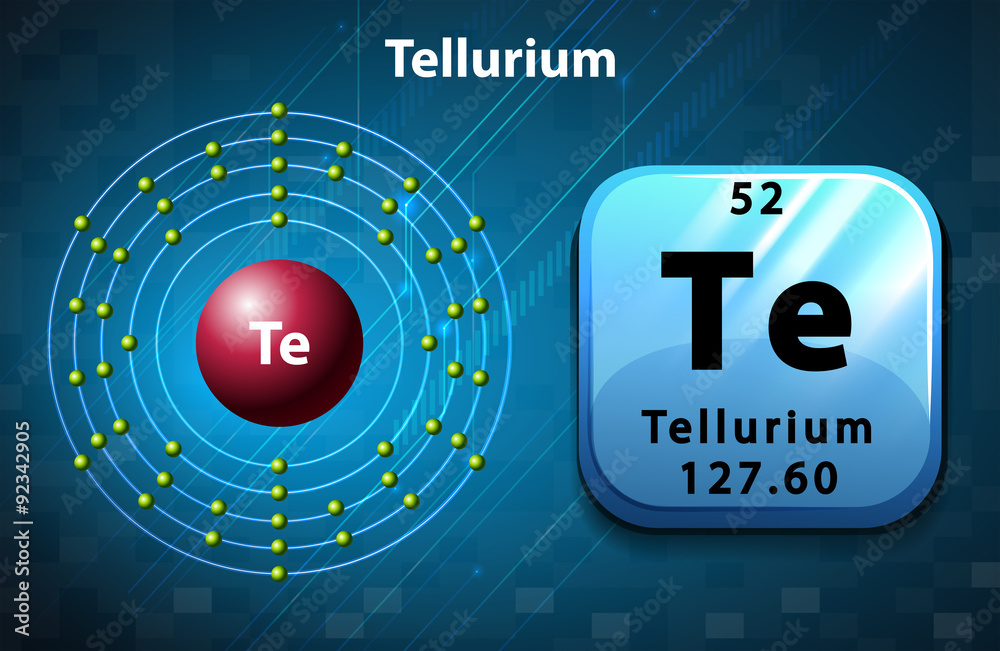 Symbol and electron diagram for Tellurium Stock Vector | Adobe Stock