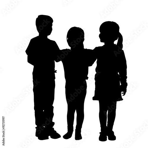 Vector siblings silhouette. Stock Vector | Adobe Stock