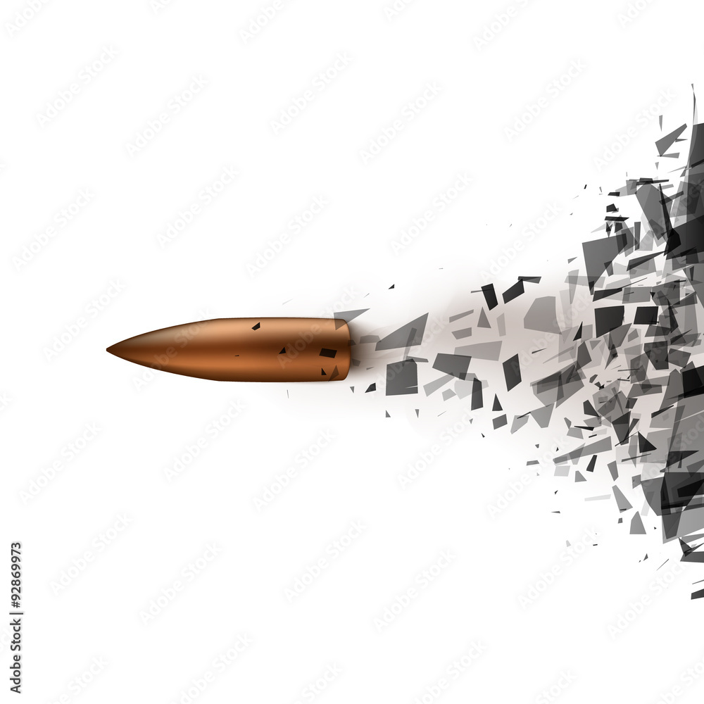 Vector de Stock Bullet shot smashed the glass in the splinters. Vector ...