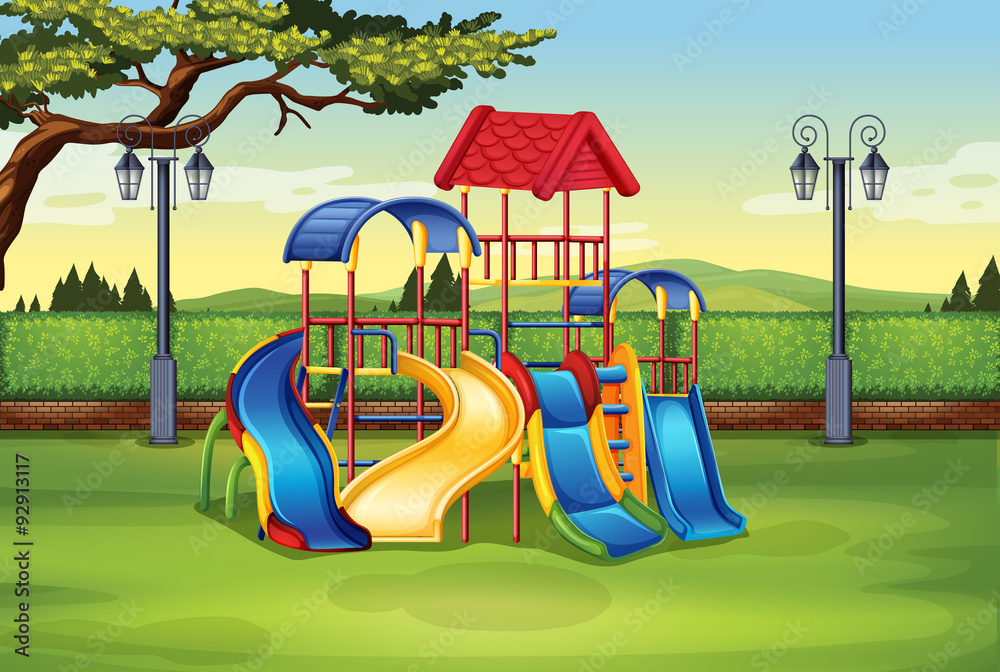 Playhouse in the middle of the park Stock Vector Adobe Stock