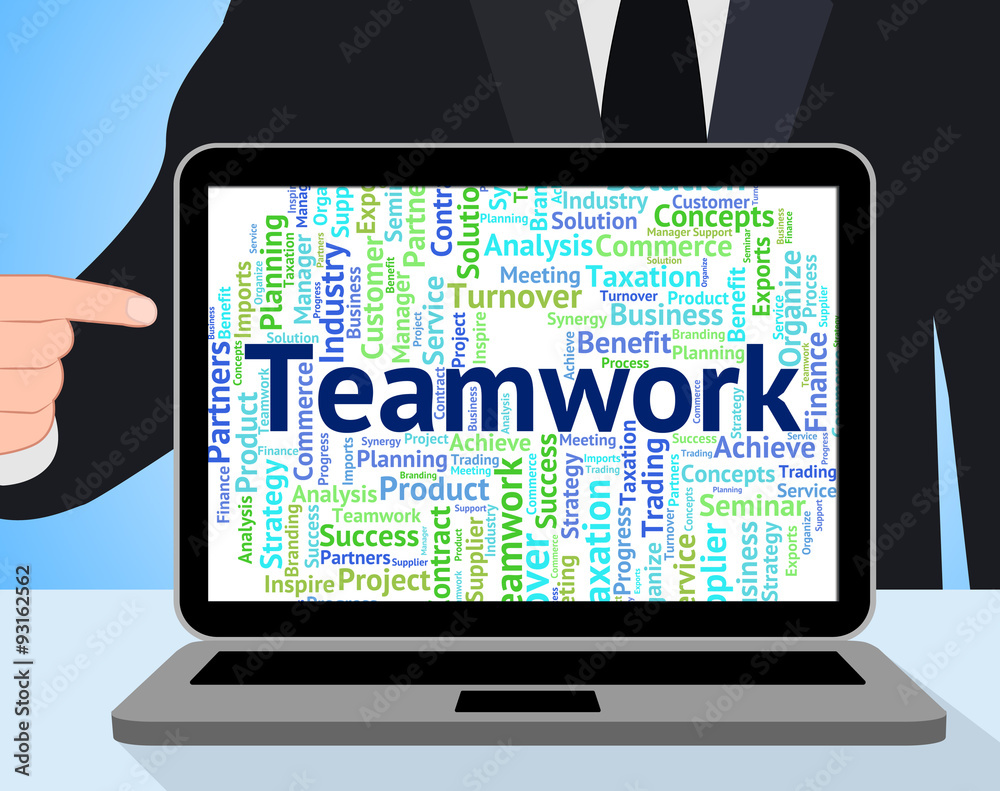 Teamwork Word Means Unit Wordclouds And Organized Stock Illustration ...