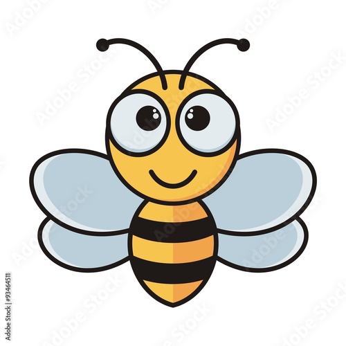 Simple Cartoon Bee Vector isolated on a white background Stock Vector ...