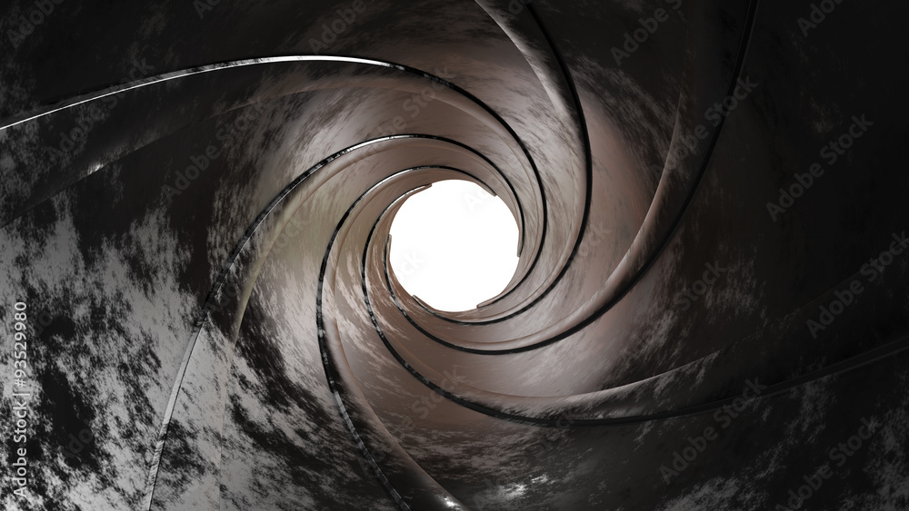 Gun barrel inside 3d rendering Stock Illustration | Adobe Stock