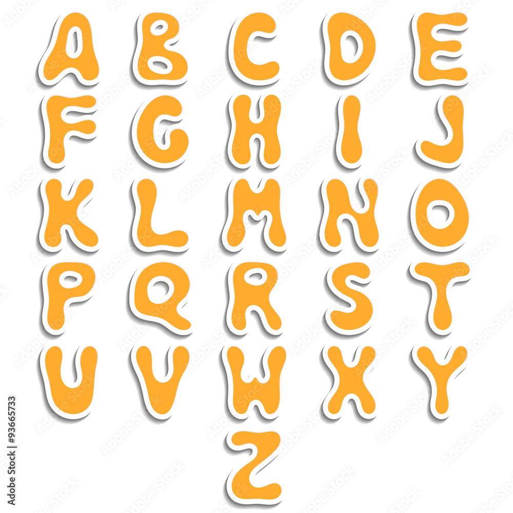 Abstract orange alphabet for design Stock Vector | Adobe Stock