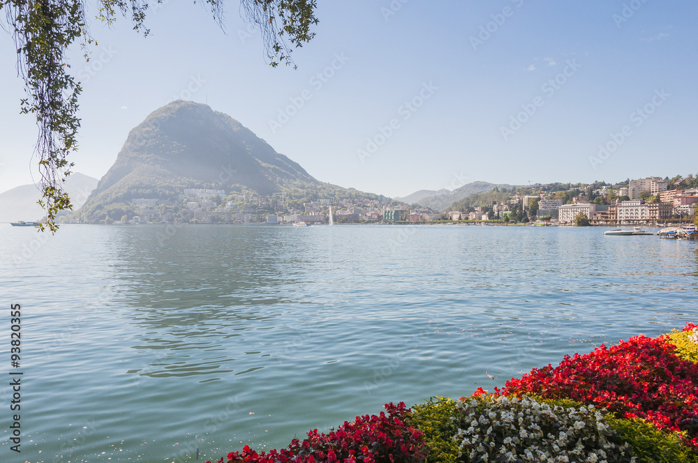Lugano, Stadt, Altstadt, Luganersee, Lago di Lugano, Uferweg ...