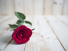 Single Red Rose On Wood Background Free Stock Photo - Public Domain ...