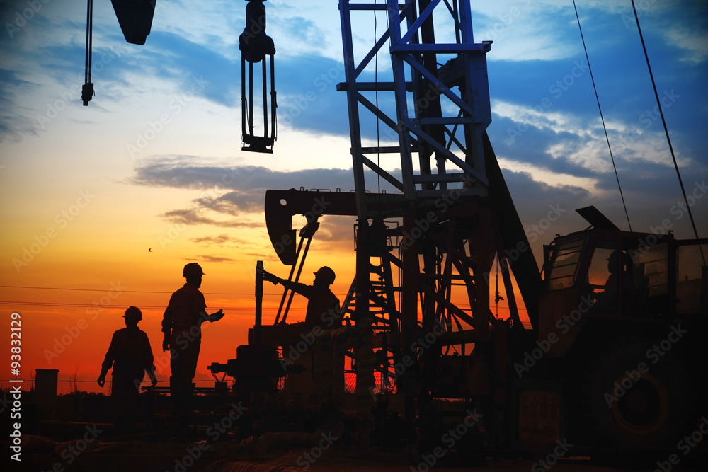 oil field, the oil workers are working Stock Photo | Adobe Stock