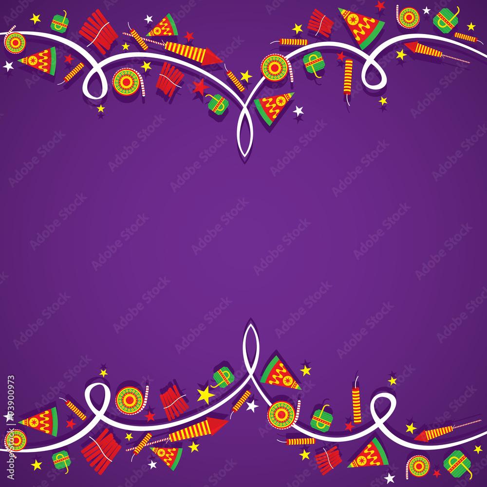 creative Big cracker banner border design , happy diwali vector Stock ...