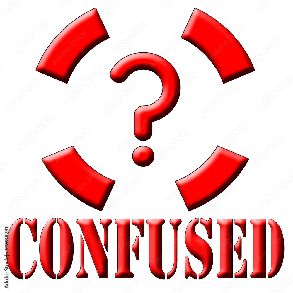 Confused Teaxt sign Stock Illustration | Adobe Stock