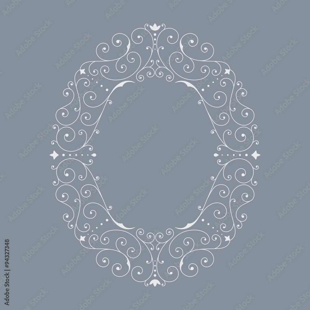 Elegant luxury floral frame. Oval design template. Monogram identity ...