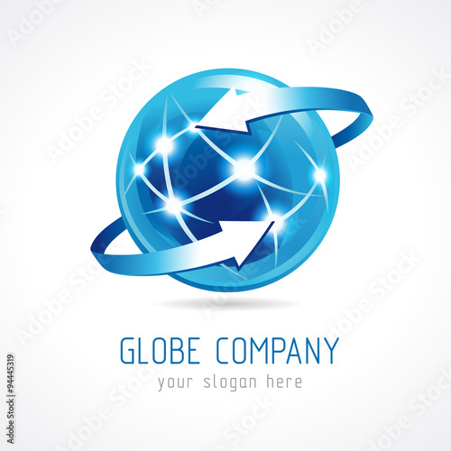 Globe company logo connecting. Template for the company's logo on ...