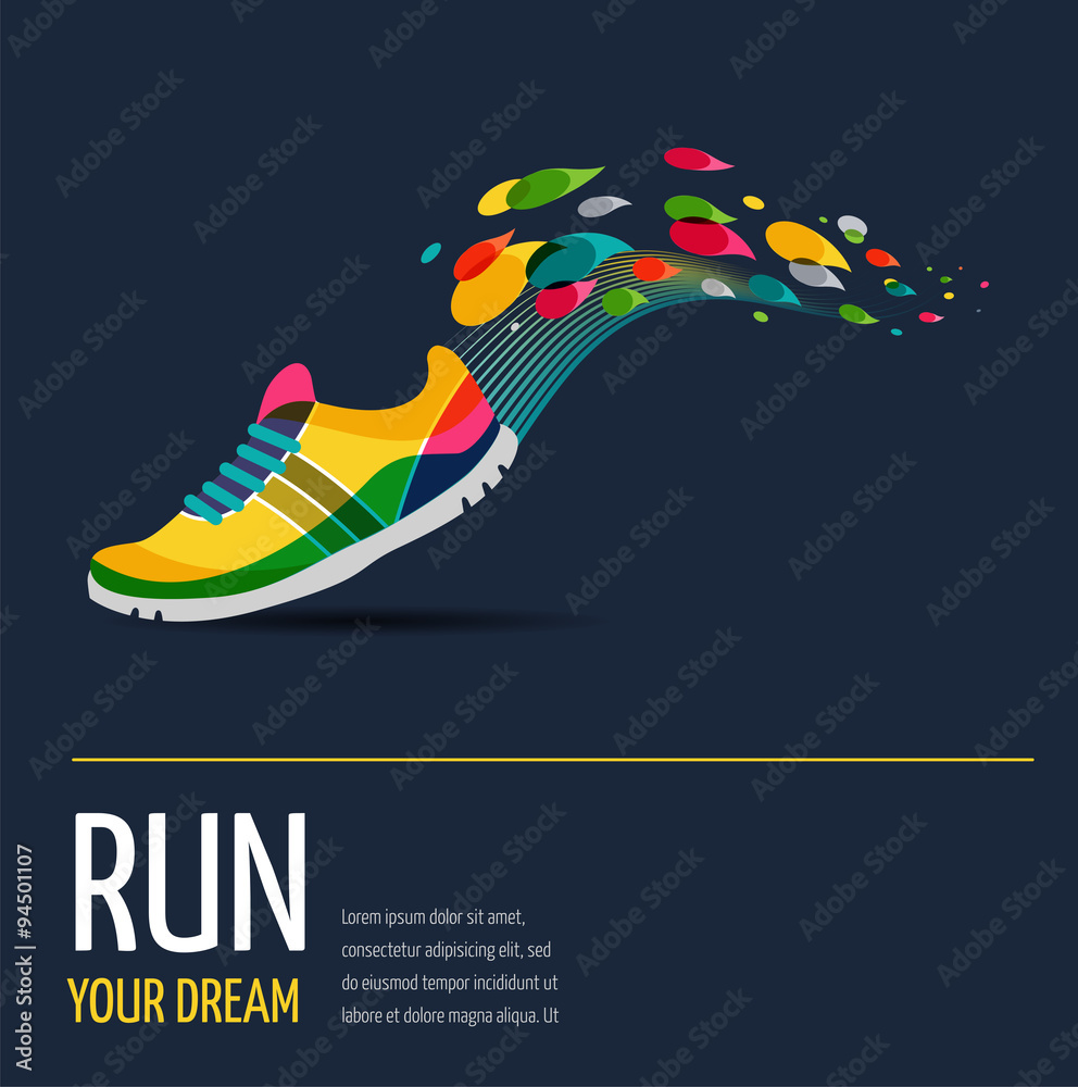 Vector poster - running and sport Stock Vector | Adobe Stock