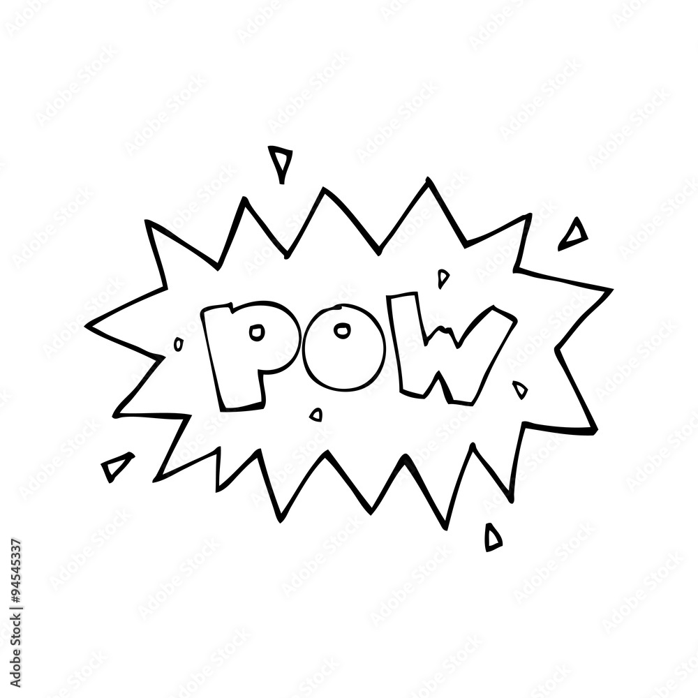 line drawing cartoon comic book pow symbol Stock Vector | Adobe Stock