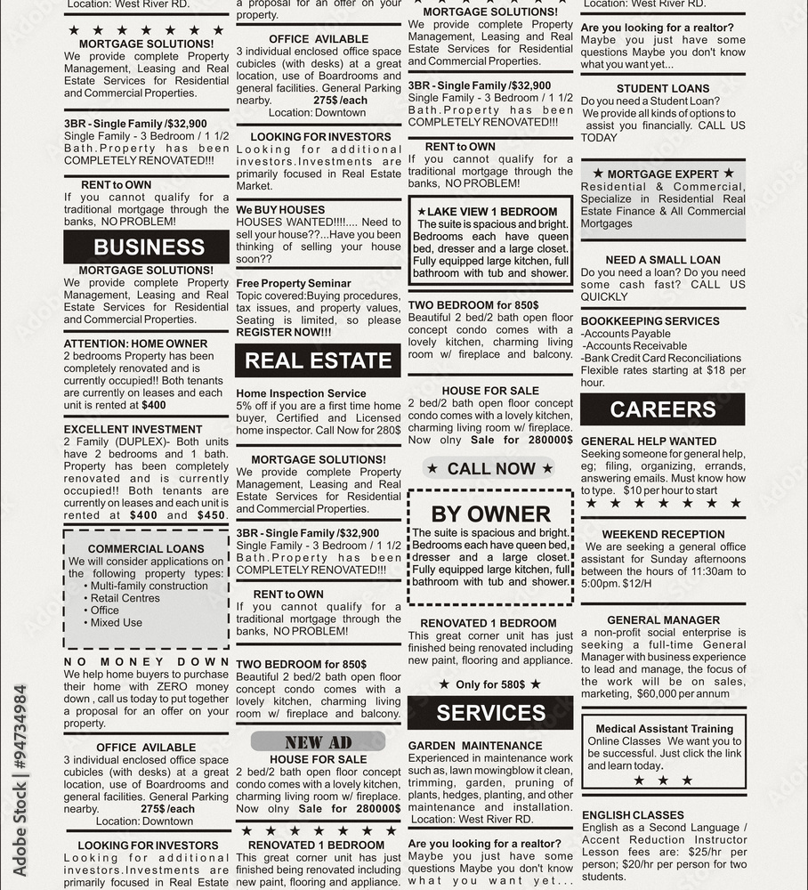 Classified Ad Stock Photo | Adobe Stock