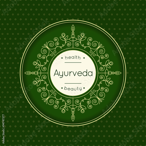 Ayurveda vector illustration. Logo template for ayurvedic clinic or ...