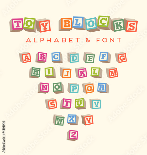 alphabet blocks baby blocks font - Buy this stock vector and explore ...