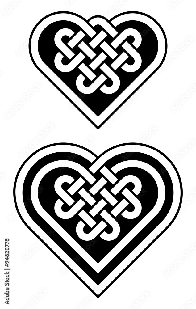 Celtic heart shape knot vector illustration Stock Illustration | Adobe ...