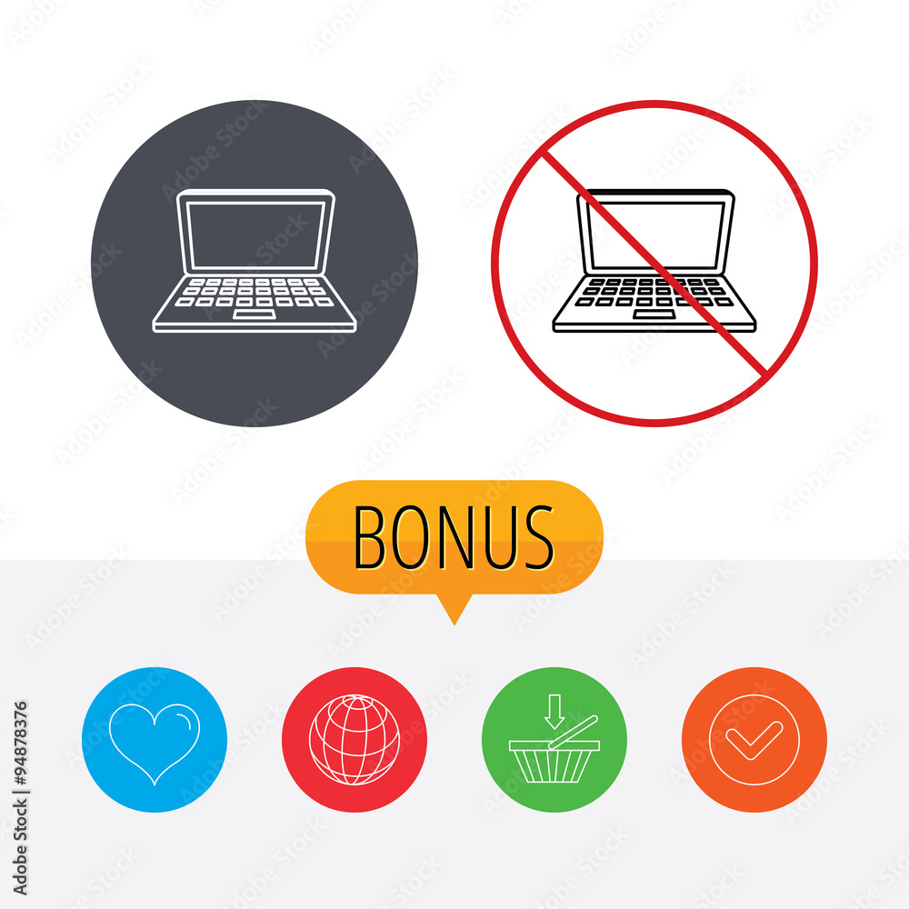 Laptop icon. Mobile PC sign. Stock Vector | Adobe Stock