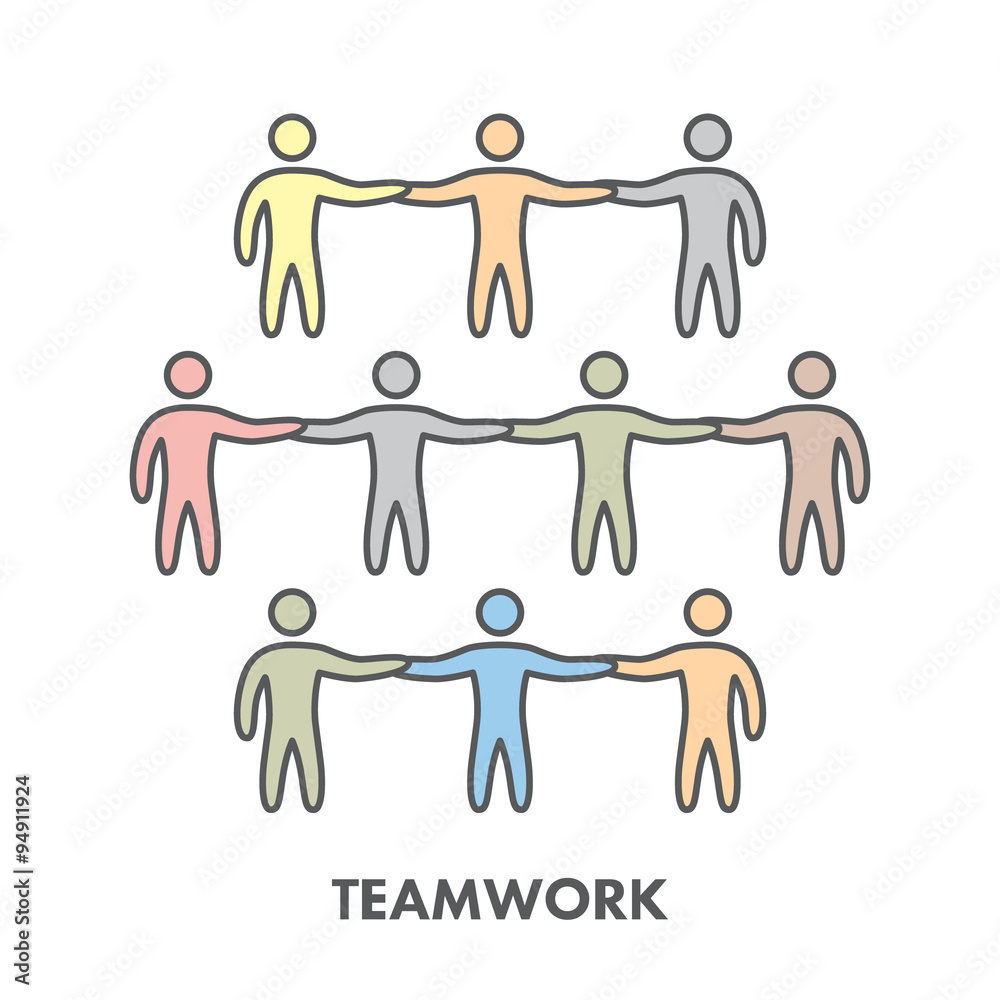 Line icon teamwork. Vector symbol Stock Vector | Adobe Stock