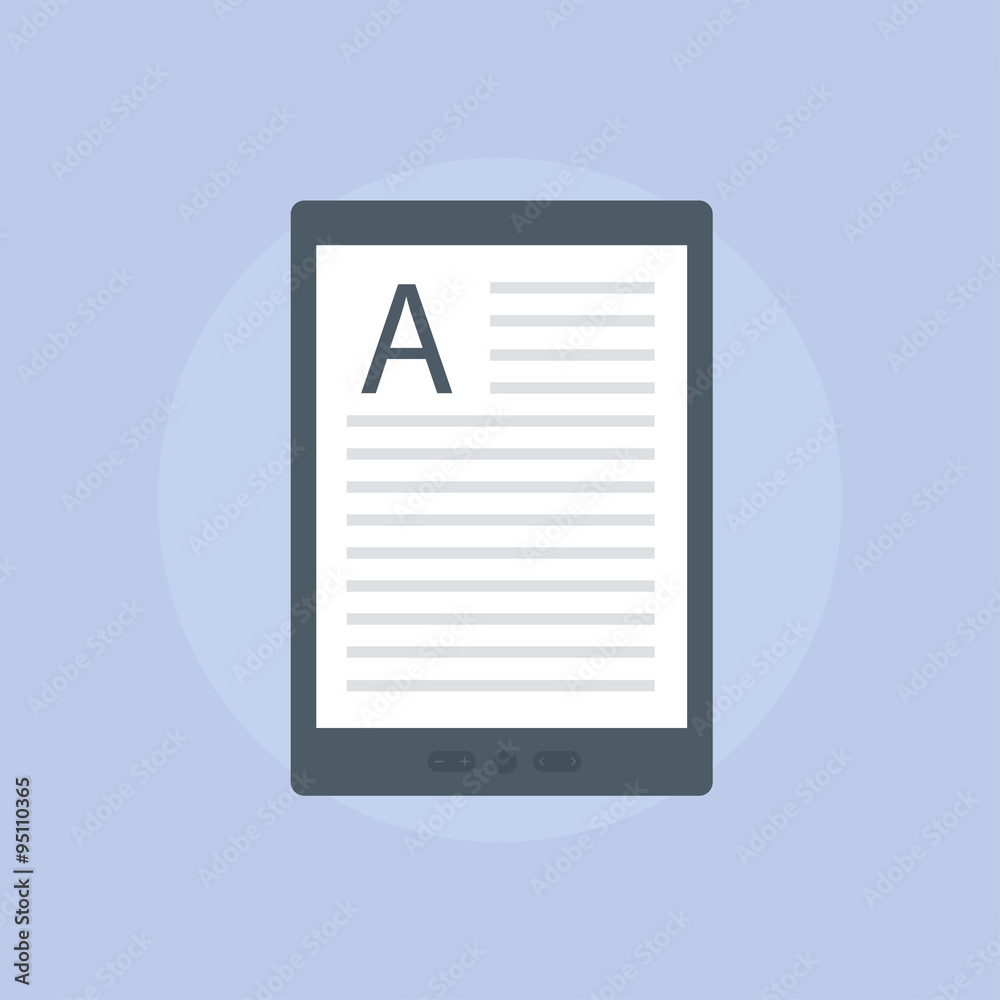 E-book reader in flat style Stock Vector | Adobe Stock