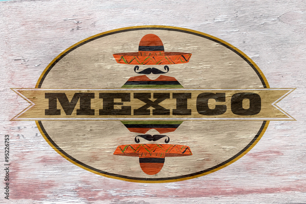 mexico design with wood grain texture Stock Photo | Adobe Stock